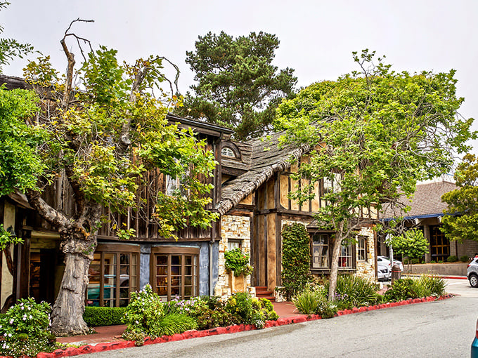 This rustic Carmel cottage looks like it was designed by woodland elves with architecture degrees. Even the trees lean in for a better look!
