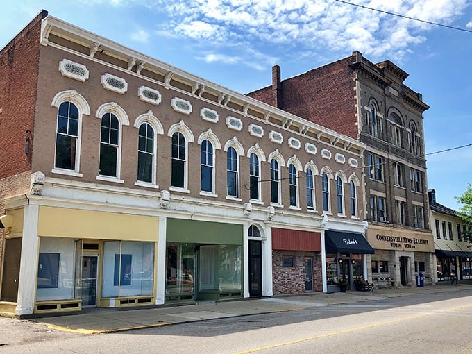 Connersville's historic downtown whispers stories of simpler times when prices made perfect sense. 
