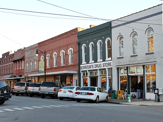 Historic Corinth's downtown charms with its brick buildings and Borroum's Drug Store, where time seems to stand still.