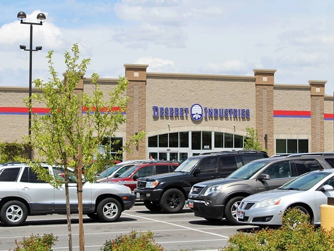That full parking lot tells the whole story &ndash; this Deseret Industries is where smart shoppers congregate for treasure hunting.