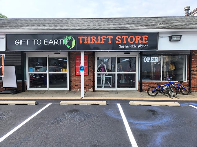 Gift To Earth's welcoming storefront promises treasure hunting with a purpose. Green shopping never looked so inviting!