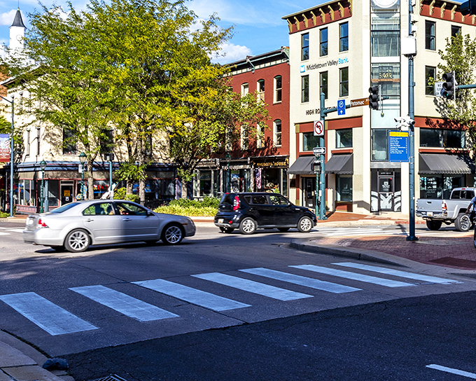 Historic downtown Hagerstown, where brick buildings and charming storefronts create a Main Street that Norman Rockwell would have loved to paint.