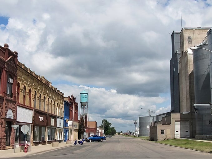 Hillsboro's main street whispers stories of simpler times. That water tower has seen more North Dakota history than most history books!