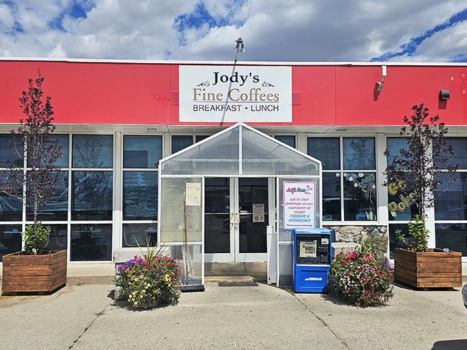 That red and white exterior promises comfort food magic - like finding a diner time capsule. 