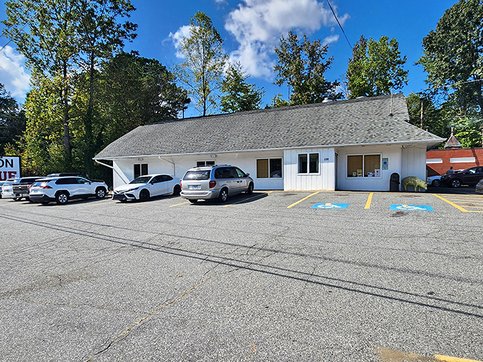 Simple white building, legendary barbecue inside &ndash; sometimes the best things don't need fancy packaging to shine.