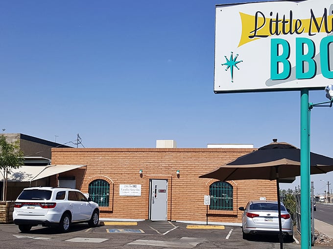 The unassuming brick exterior of Little Miss BBQ hides a smoky paradise that's worth every minute in line.