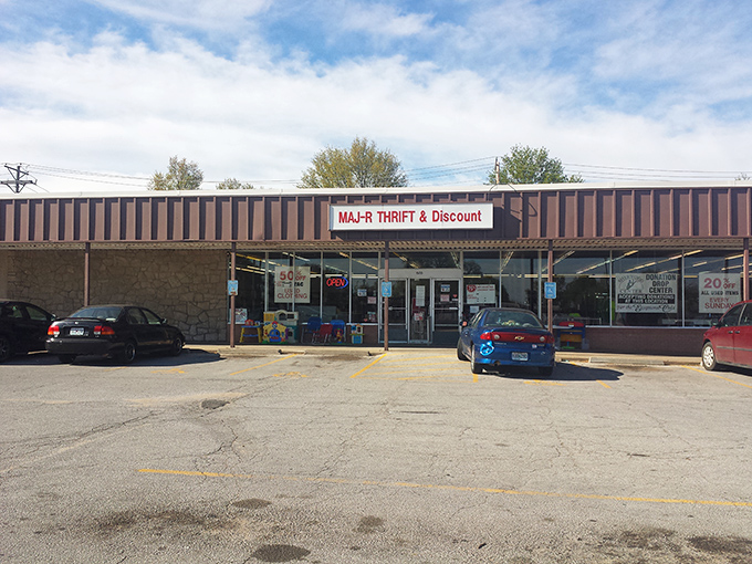 The unassuming storefront of Maj-R Thrift hides a treasure trove inside. Like finding a $20 bill in last year's winter coat!