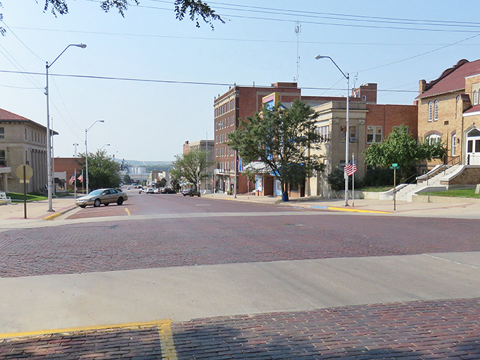 Downtown McCook's brick-paved streets whisper tales of prairie prosperity. Classic Americana with a dash of Nebraska charm!