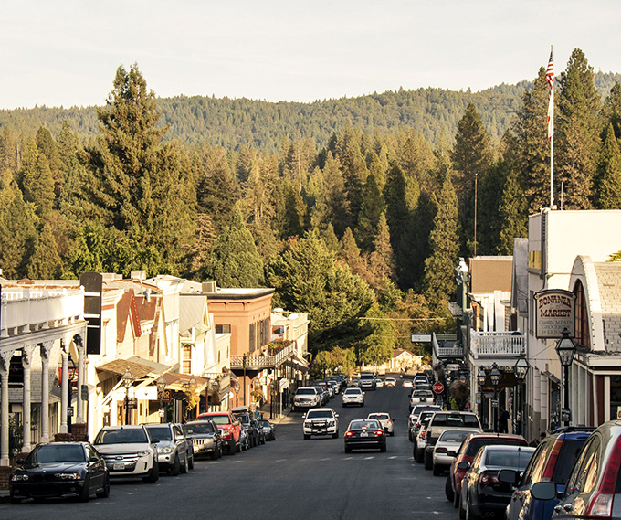 Nevada City's main street whispers Gold Rush tales, where Victorian buildings stand like time travelers from the 1850s.