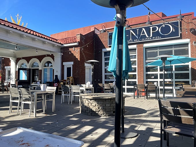 That elegant patio setup whispers "sophisticated pizza night" louder than your neighbor's leaf blower on Saturday morning.