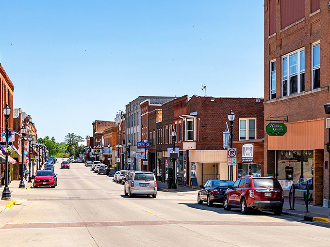 Platteville's main street &ndash; where brick buildings tell stories and nobody's in a hurry to hear the ending.