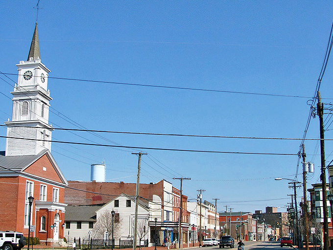 Historic Salem's church steeple reaches skyward, anchoring a downtown where your Social Security check stretches like saltwater taffy.
