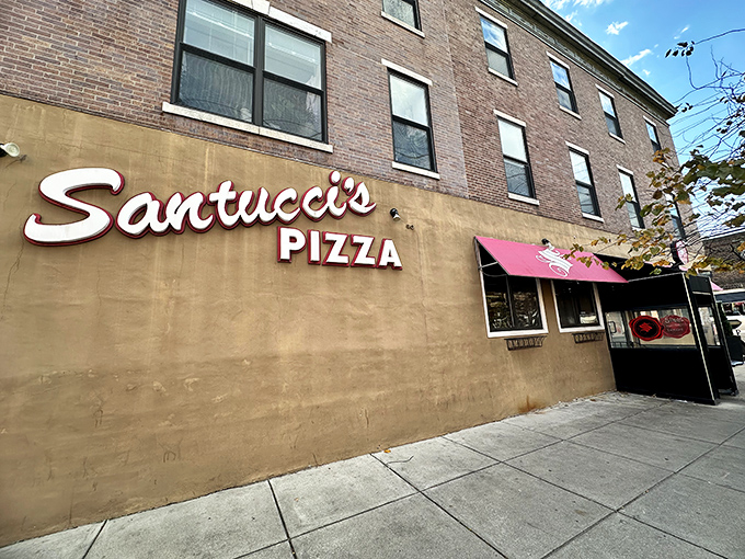 Santucci's is ready to serve up a slice of Philly history with its famous original square pizza. Come on in! Photo credit: Zu Andrassy
