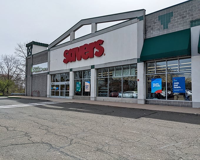 The big red sign beckons like a lighthouse for bargain hunters. Inside awaits a treasure trove of possibilities!