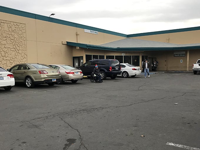 Like finding a parking spot at Costco on Saturday - this busy lot means serious treasure hunting awaits inside!