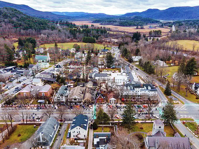 Stockbridge spreads below like a Norman Rockwell painting come to life, complete with rolling hills and timeless charm.