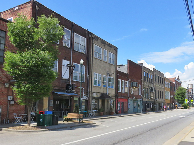 Sylva's historic downtown looks like a movie set&mdash;because it actually was one! Brick buildings and colorful storefronts create small-town magic.