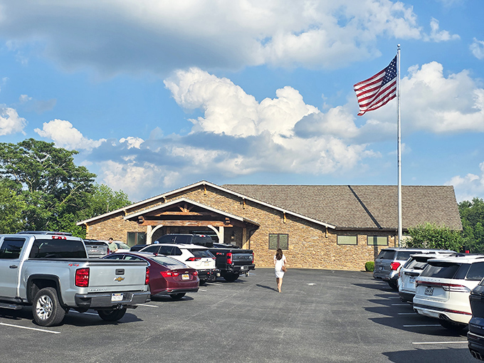 The stone facade and American flag welcome you like an old friend &ndash; this unassuming exterior hides Clarksburg's best-kept culinary secret.