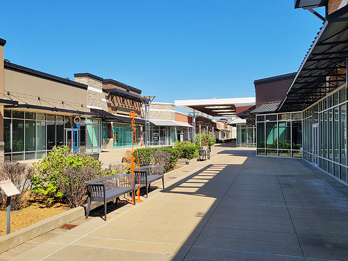Modern outdoor shopping meets small-town charm in this beautifully designed retail paradise.