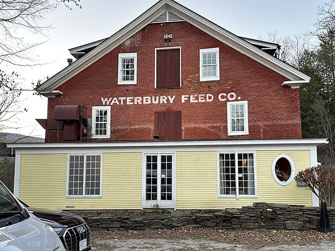 The historic Waterbury Feed Co. building stands proudly in its second life, now housing culinary treasures instead of grain and seed.