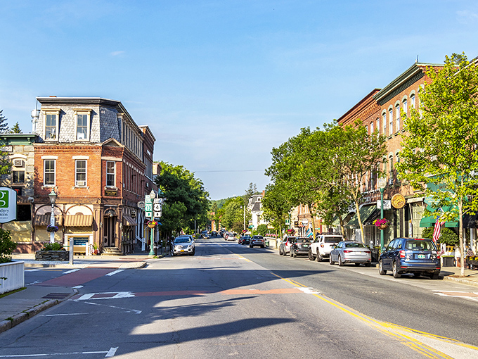 Woodstock's Main Street looks like it was plucked straight from a Norman Rockwell painting, complete with historic brick buildings and small-town charm.