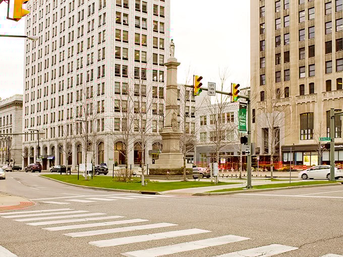 Downtown Youngstown's skyline rises like a testament to Midwest determination and architectural ambition.