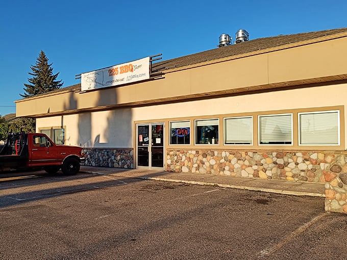 When the building wears stone like a comfortable old jacket, you know the BBQ inside means business.