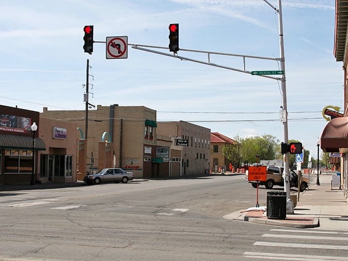 Red lights may stop traffic, but nothing stops the affordability in Alamosa's quaint downtown district.
