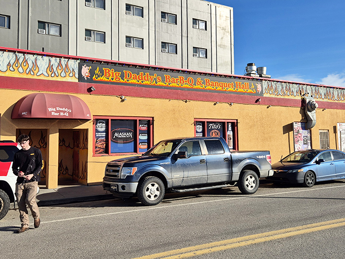 When a building practically shouts "BBQ" from every colorful surface, you know they're serious about their smoked meats and sauce.