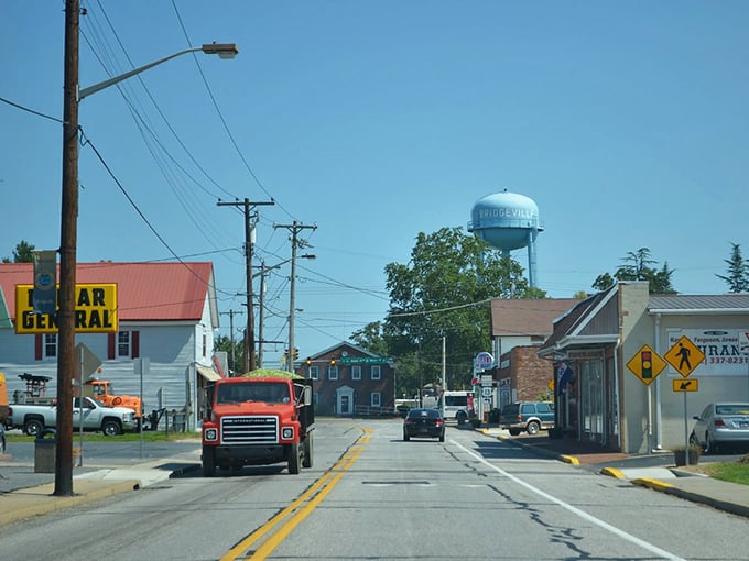 That water tower isn't just for storage &ndash; it's Bridgeville's version of a GPS landmark. "Turn left at the tower, you can't miss it!"