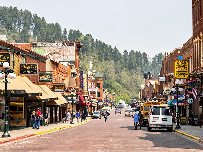 Deadwood's colorful buildings stand like a living museum of the gold rush era. You can almost hear the saloon pianos playing as you stroll these historic streets.