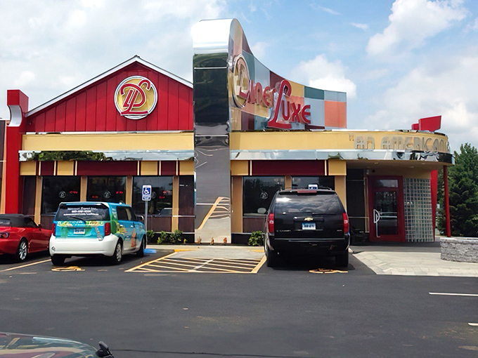 When the sun hits DinerLuxe's chrome exterior just right, it's like a beacon calling all hungry travelers home.