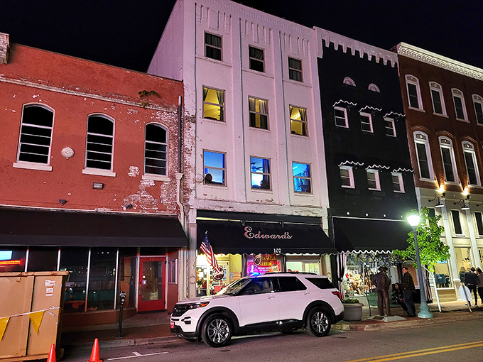 By night, Edward's transforms into a warm, glowing haven. Like finding a secret speakeasy, but the password is "medium-rare."