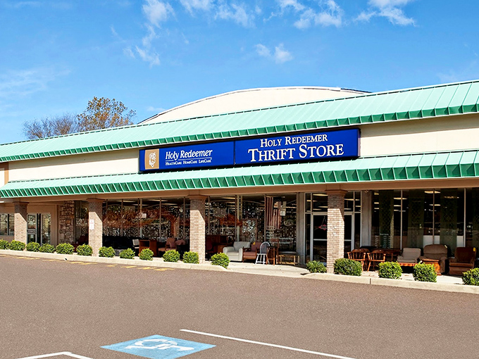 Spacious and inviting, Holy Redeemer's storefront promises an organized adventure through pre-loved treasures waiting for their second act.