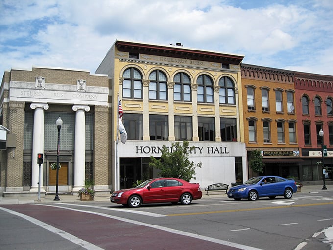 Hornell's charming city hall stands proudly on Main Street, a testament to small-town architecture that's increasingly rare these days.