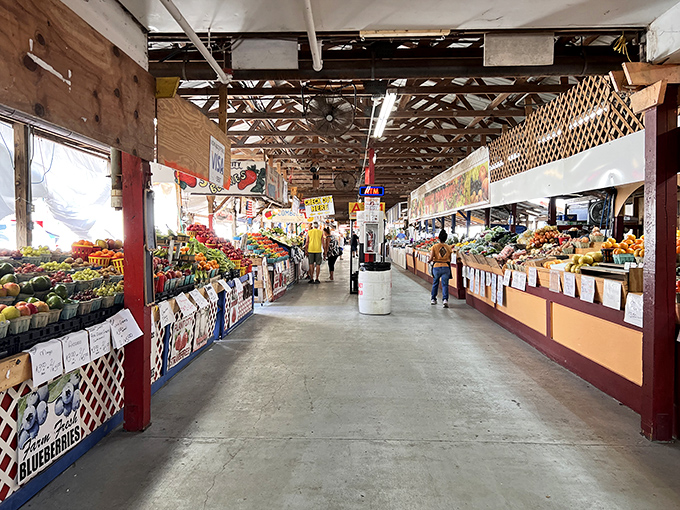 Treasure hunting central! These rustic wooden beams have witnessed countless "I can't believe I found this!" moments from delighted shoppers.