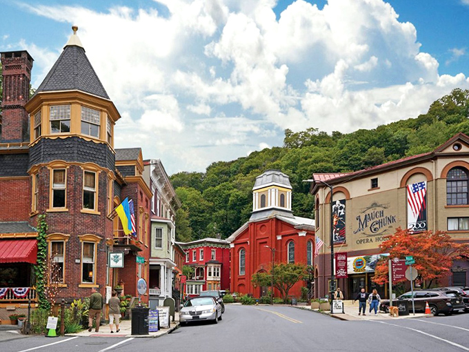 Victorian charm meets mountain views in Jim Thorpe. Those colorful buildings against the hillside could make anyone fall in love.