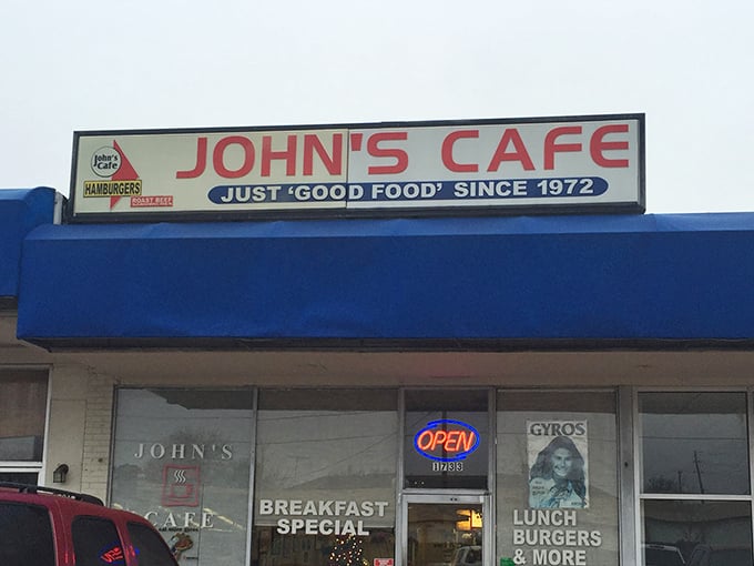That neon "OPEN" sign at John's Cafe might as well say "WELCOME HOME"&mdash;this Dallas institution has been serving breakfast dreams since 1972.
