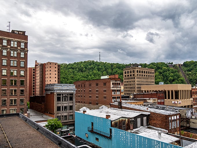 Johnstown's skyline reveals a blend of architectural styles nestled against lush green hills, creating a picturesque setting for affordable retirement living.