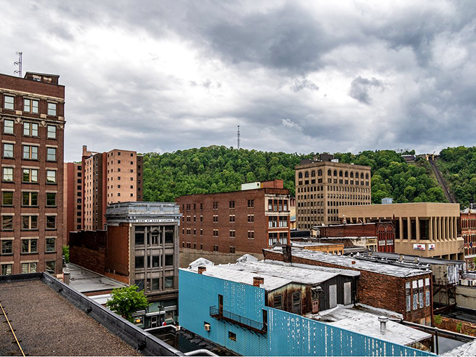 The hillside view of Johnstown reveals a patchwork of historic buildings nestled between green hills &ndash; retirement with a view!
