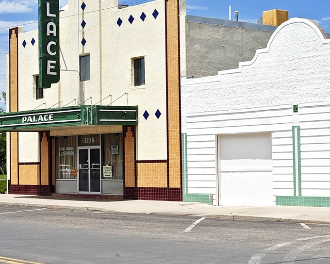 The Palace Theater stands as Marfa's time capsule, its vintage marquee promising entertainment under vast West Texas skies.