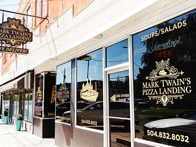 Step inside Mark Twain's and let the aroma of fresh pizza transport you to simpler times. Where "pizza landing" means flavor has arrived!