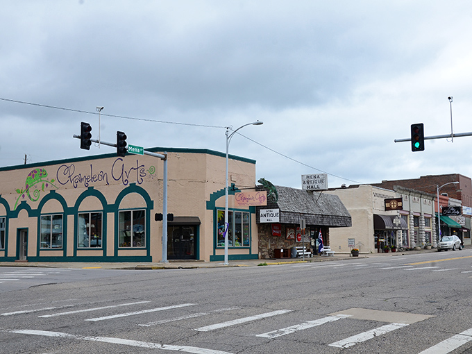 Chameleon Arts caf&eacute; adds a splash of color to Mena's streetscape, where small-town charm meets creative spirit in perfect harmony.