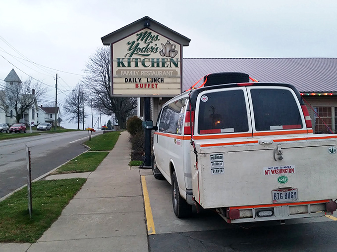 That classic family restaurant sign promises the kind of home cooking that makes your heart happy. 