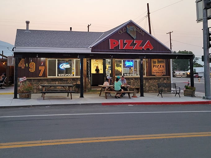 Wooden benches and stone walls tell you everything &ndash; this place cares about pizza, not pretense.