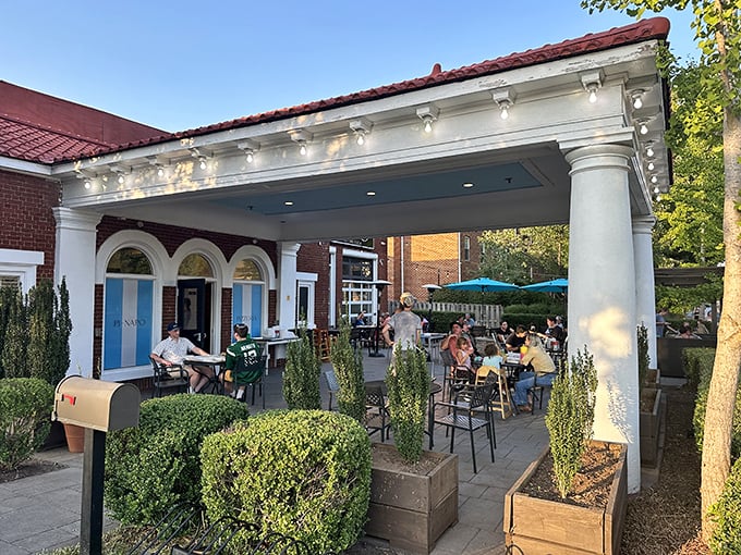 When your pizza joint looks this classy, you know the margherita inside matches the Mediterranean vibes outside.