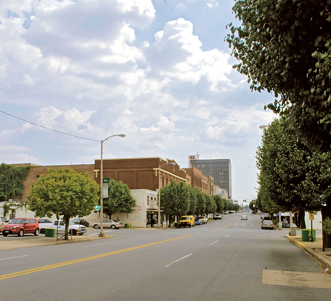 Main Street in Pine Bluff offers that perfect small-town feel&mdash;historic brick buildings and affordable living all on one charming street.