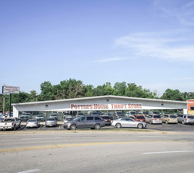 When a thrift store building stretches this far, you know you're in for a serious shopping adventure.