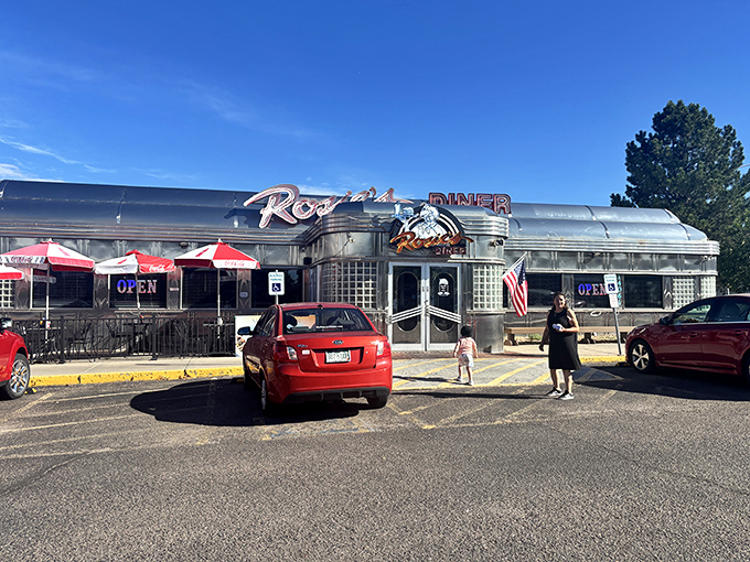 Rosie's Diner: Sunshine bounces off this polished time machine where the coffee's hot, the pancakes are fluffy, and Elvis might walk in any minute.