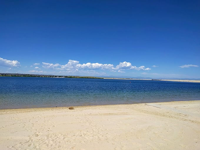 Mother Nature's perfect beach day recipe: soft sand, clear water, and Colorado's famous big sky. No sharks required!